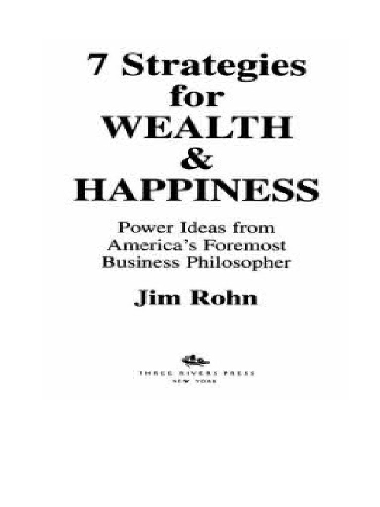 7 Strategi Kaya Dan Bahagia - Jim Rohn | PDF