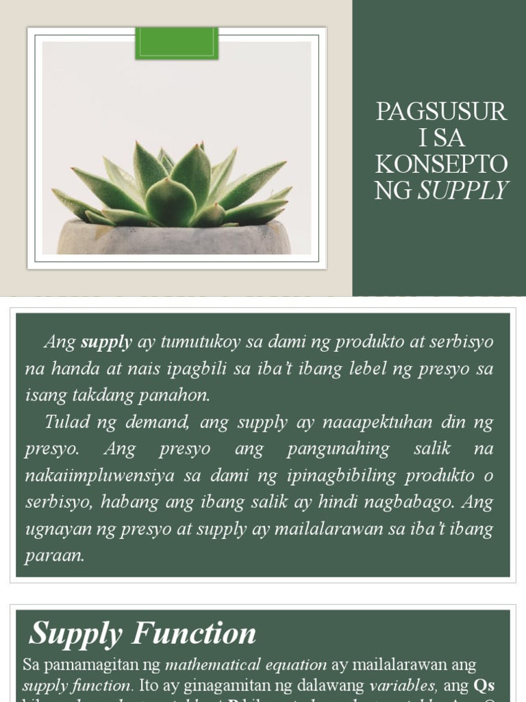 Pagsusuri Sa Konsepto NG Supply | PDF