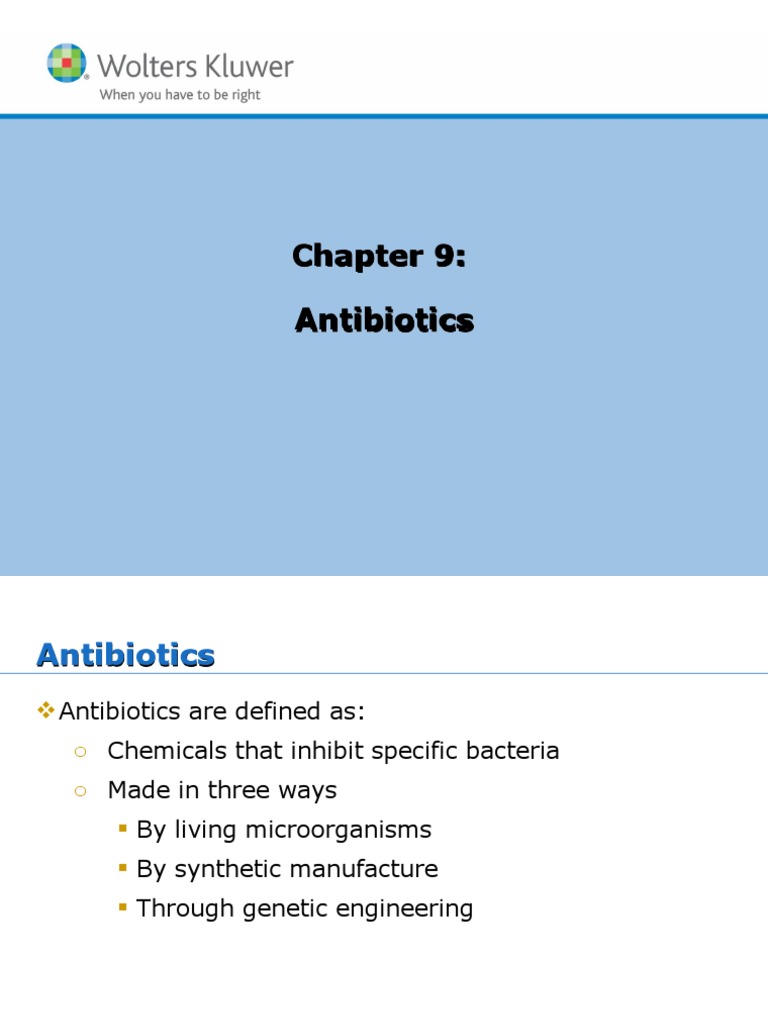 Chapter 09 Antibiotics Pdf Antibiotics Drugs