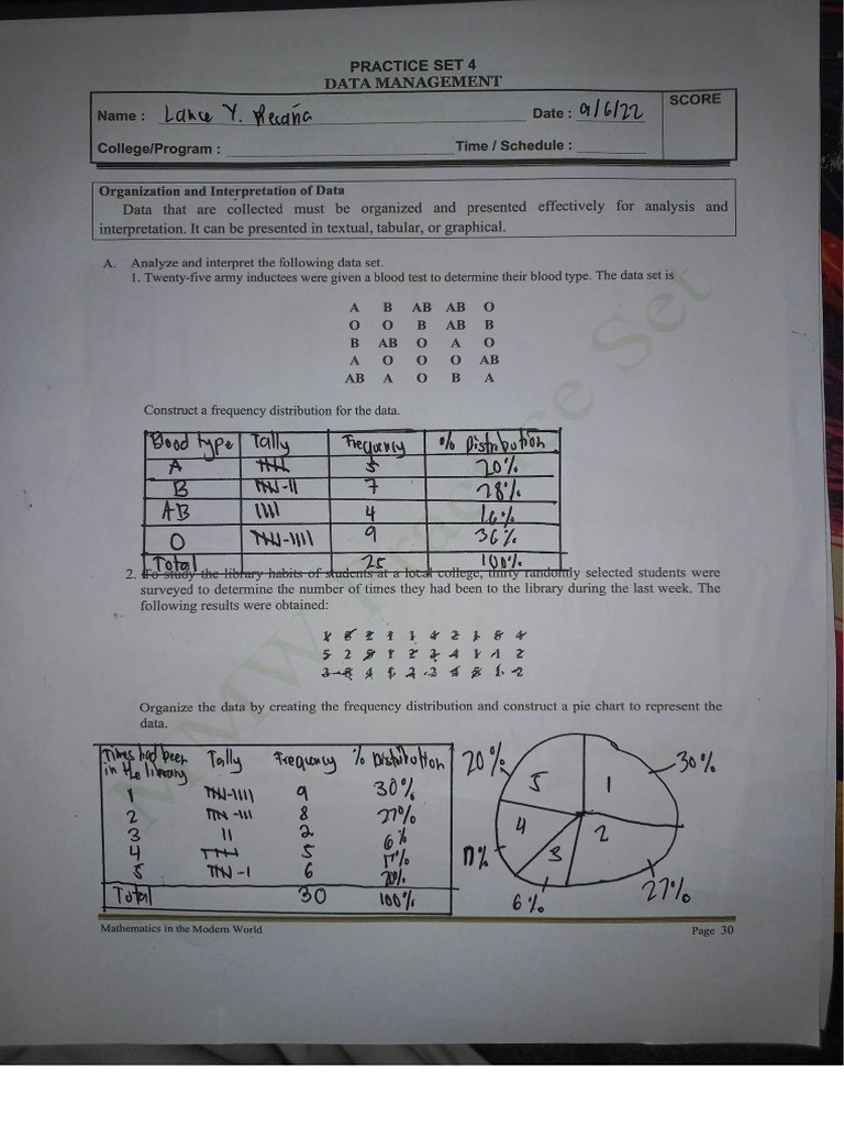 MMW Practice Set 4 - A | PDF