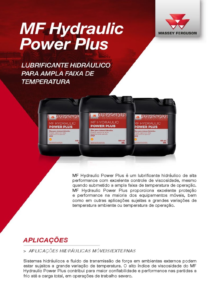 MF Hydraulic Max Plus v01 Ih | PDF | Viscosidade | Temperatura