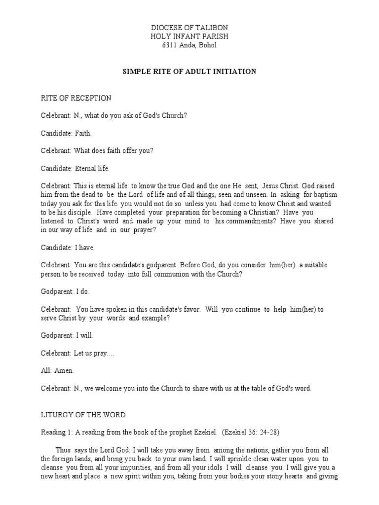 Baptism Liturgy | Download Free PDF | Baptism | Jesus