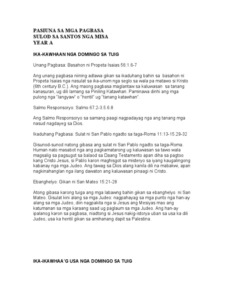 Pagbasa Pasiuna | PDF