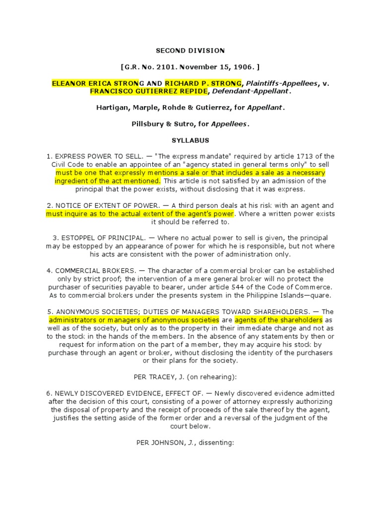 Strong vs. Repide - Special Facts Doctrine | PDF | Stocks | Judgment (Law)