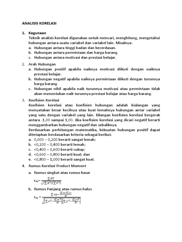 Analisis Korelasi | PDF | Metode & Bahan Ajar