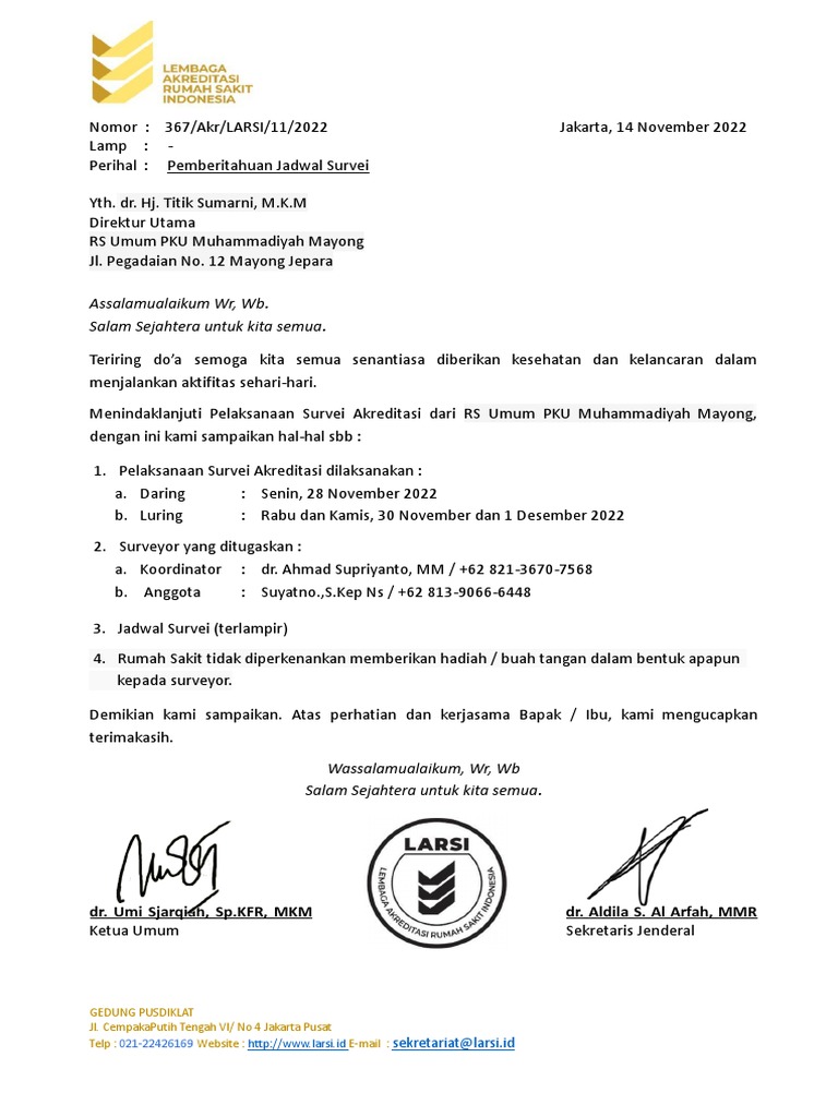 367 - Pemberitahuan - Surveyor, Jadwal - RS Umum PKU Muhammadiyah ... 367 - Pemberitahuan - Surveyor, Jadwal - RS Umum PKU Muhammadiyah ...