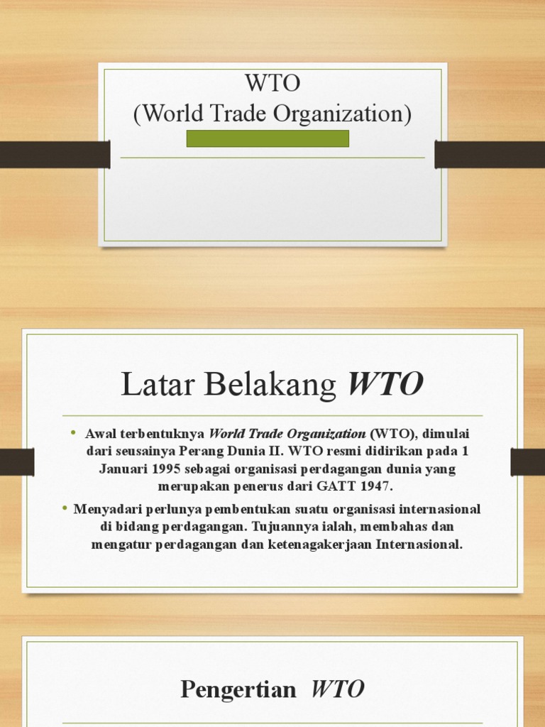 WTO (World Trade Organization) | PDF