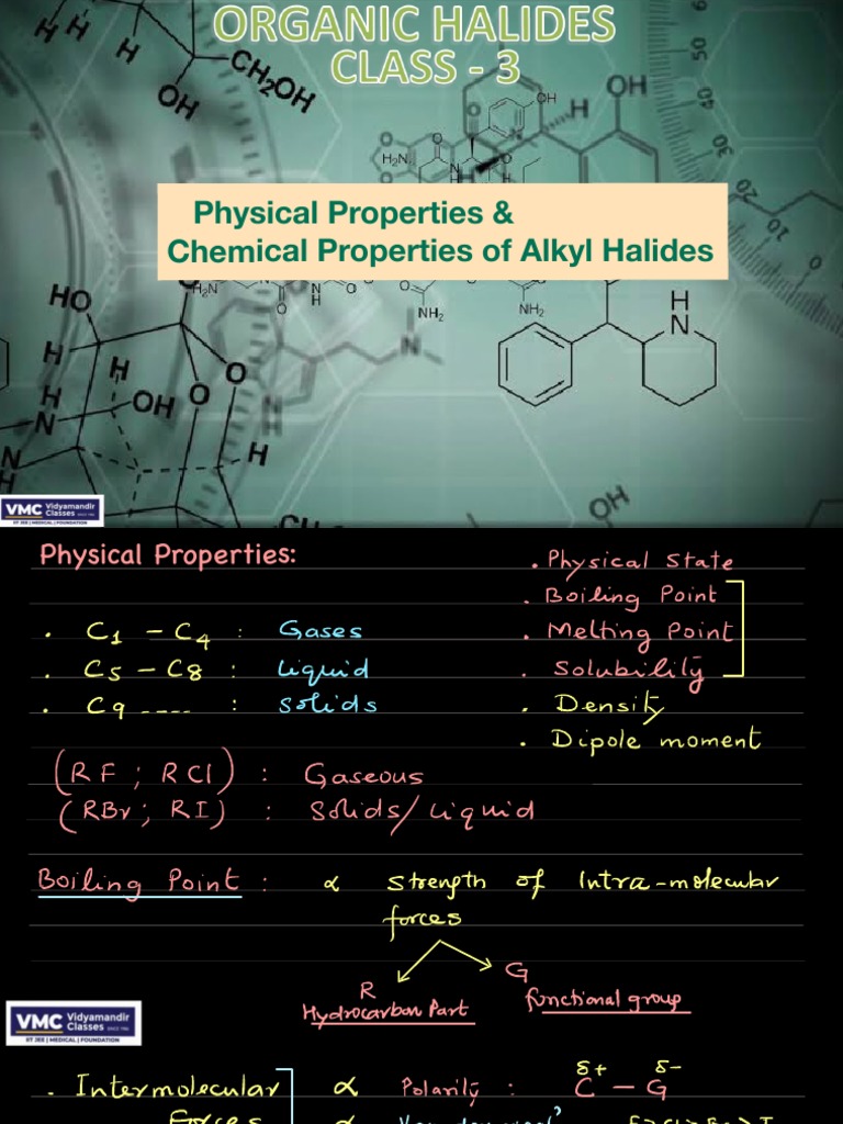 Organic Halides Live Class-3 Teacher Notes | PDF | Chemical Polarity ...