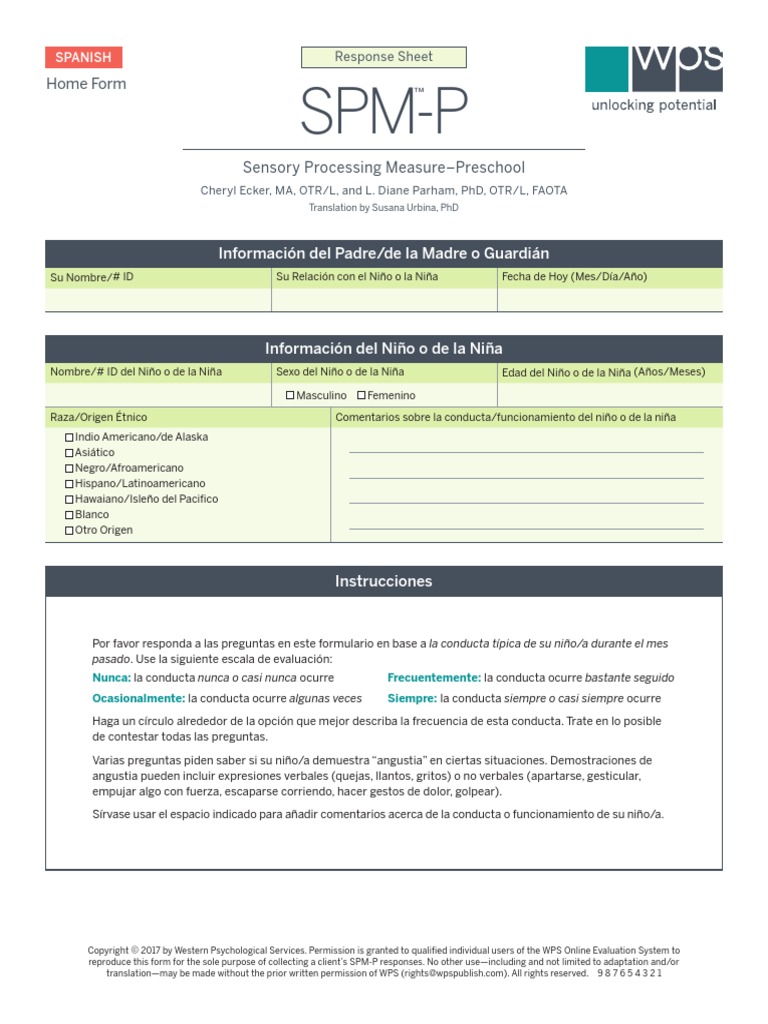 SPM Preescolar - Hogar | PDF