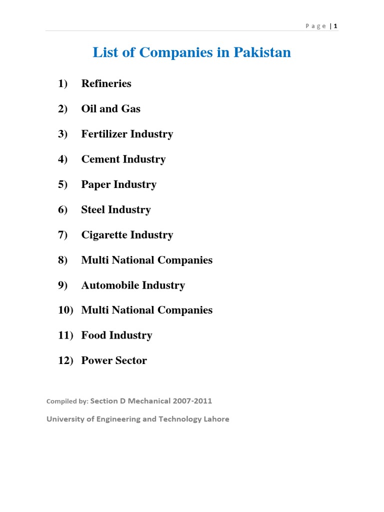 List of Companies | PDF | Technology & Engineering
