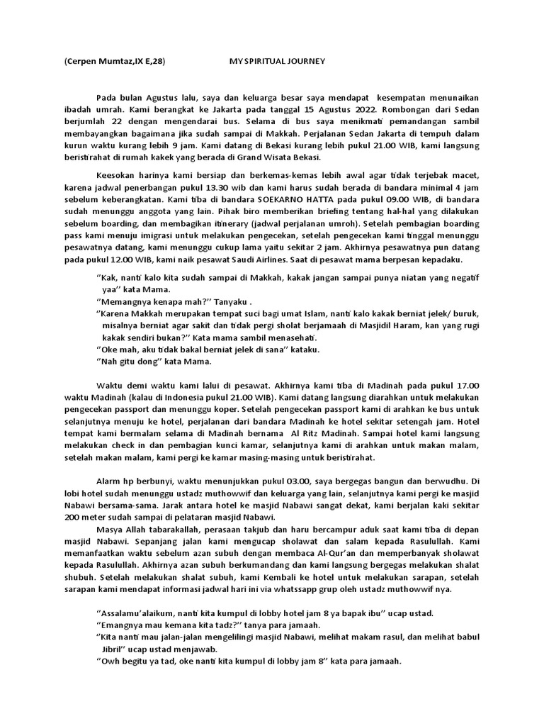 Cerpen Mumtaz | PDF