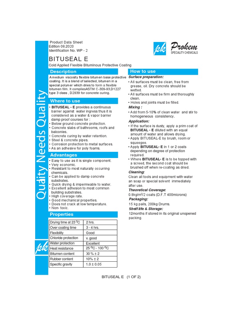 02 Bituseal e En | PDF | Concrete | Asphalt