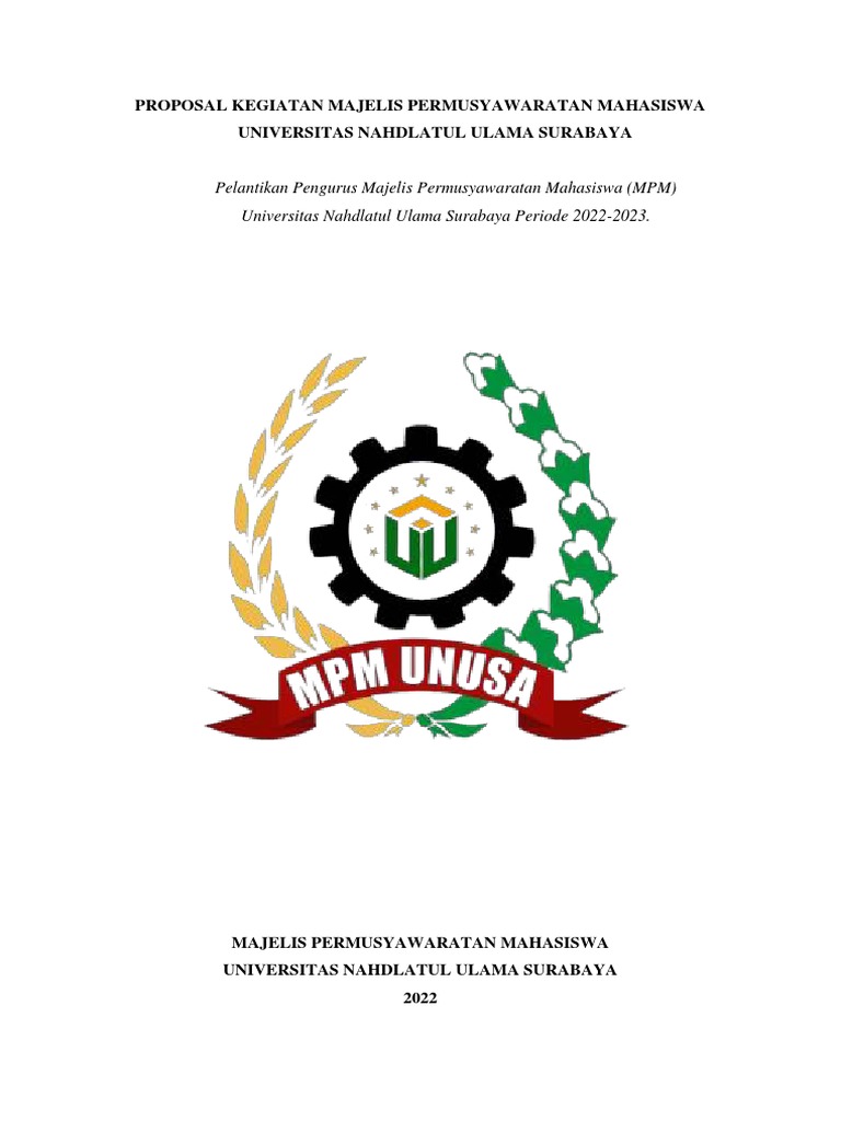 Proposal Pelantikan Pengurus MPM | PDF