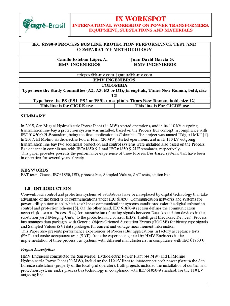 Iec 61850-9 Process Bus Line Protection Performance Test and | PDF ...