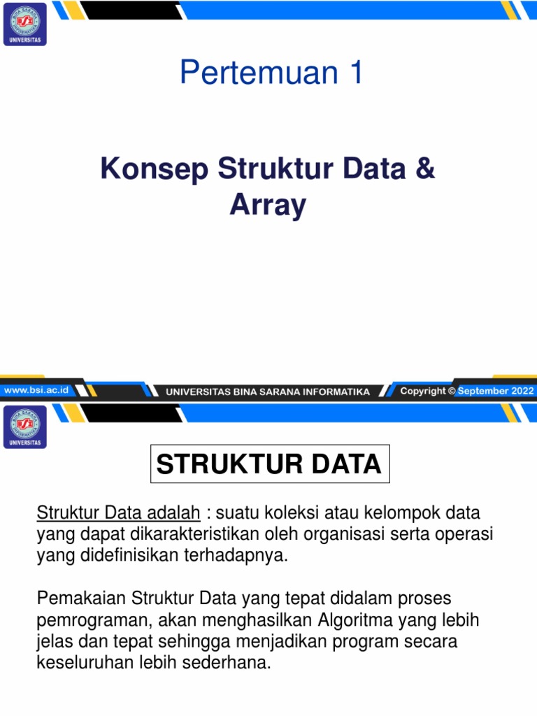 Konsep Struktur Data dan Array | PDF | Metode & Bahan Ajar