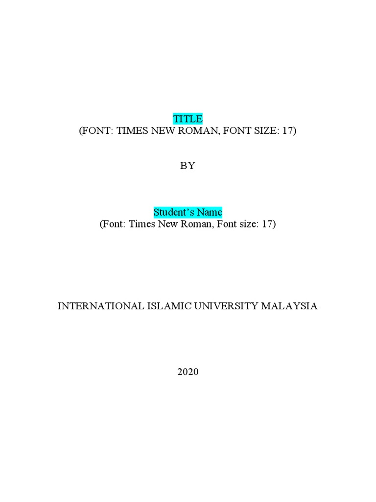 Research Proposal Template IIUM | PDF | Hypothesis | Methodology