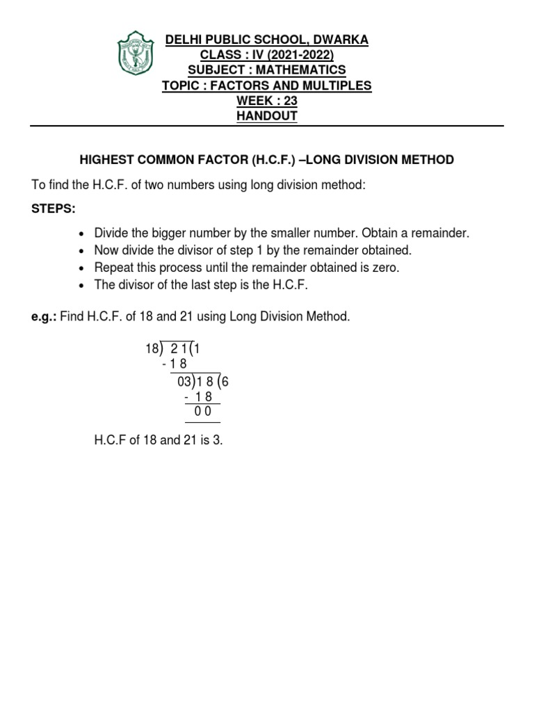 Class 4 Week 23 Mathematics Assignment | PDF | Prime Number | Numbers