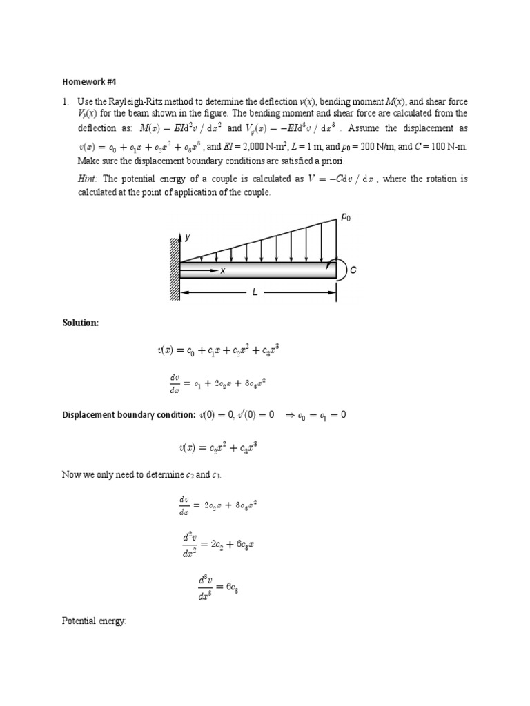 HW 4 Solution | PDF | Bending | Solid Mechanics