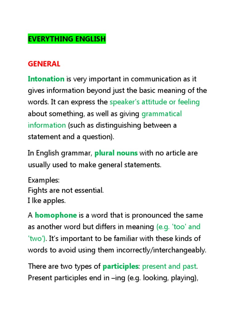 Everything English Grammar | PDF | Verb | Adverb