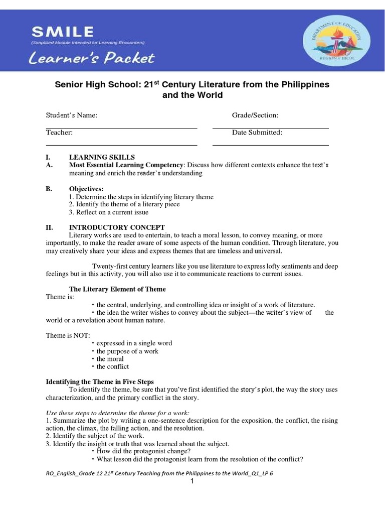 21st Century Learners Packet 6 | PDF | Analysis | Experience
