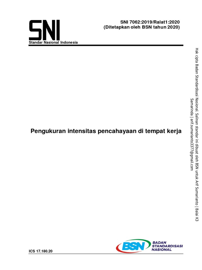 SNI 7062 2019 Penerangan Ralat1 2020 Unlocked | PDF