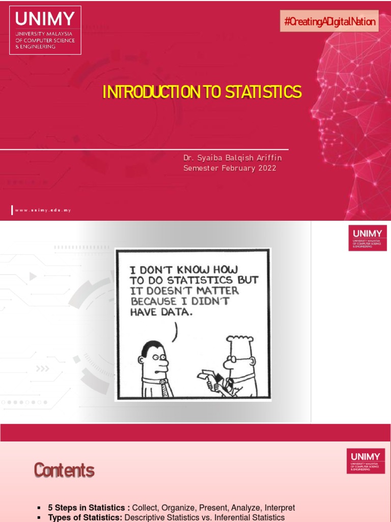 Lecture 1 - Introduction To Statistics | PDF | Statistics | Sampling (Statistics)