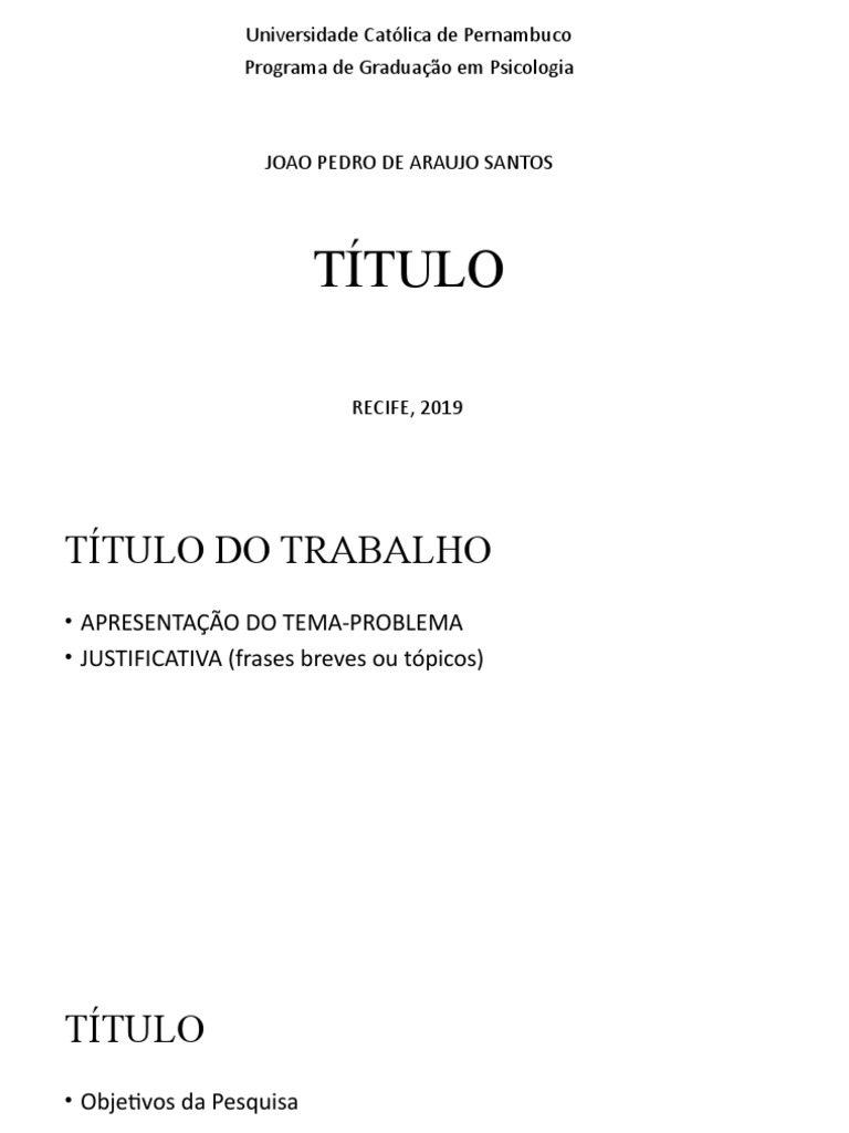 Modelo de Slides TCC | PDF