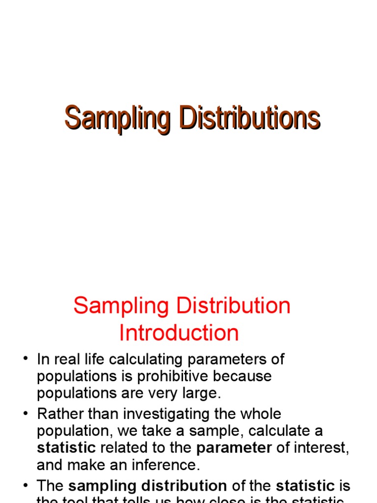 Lecture 8.1 - Sampling Distributions | PDF