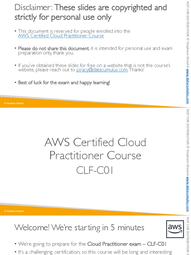 AWS Certified Cloud Practitioner Slides v2.3.2 | PDF | Cloud Computing | Software As A Service