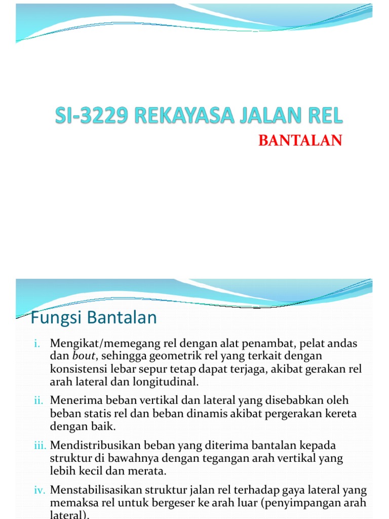 Fungsi dan Klasifikasi Bantalan Rel | PDF | Teknologi & Rekayasa