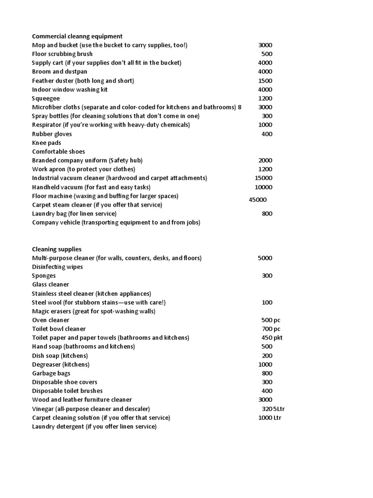 Cleaning Equipments and Products | PDF | Housekeeping | Cleaning