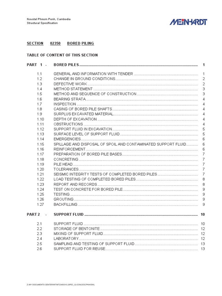 Bored Piling | PDF | Deep Foundation | Concrete