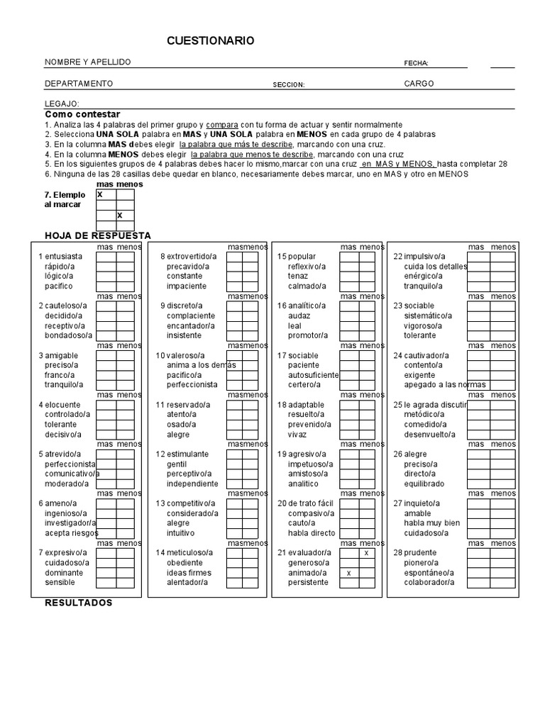 Copia de Cuestionario Disc | PDF