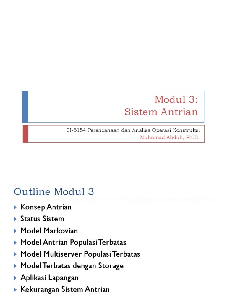 Modul 3 Sistem Antrian 2021 | PDF | Metode & Bahan Ajar | Komputer
