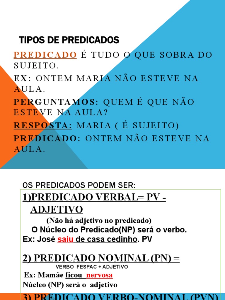 Tipos de Predicados Slides | PDF