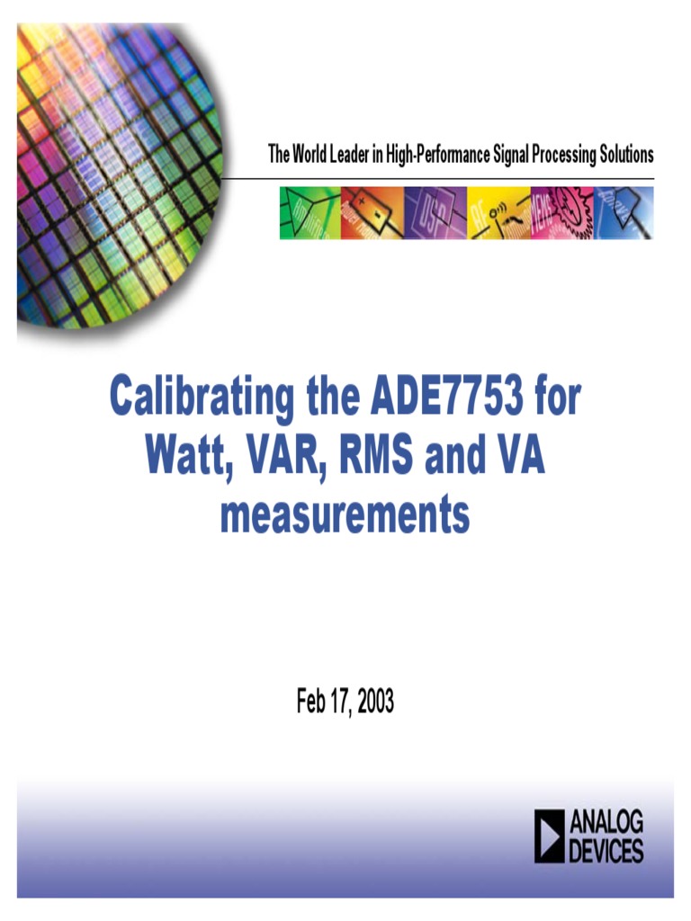 Calibrating The ADE7753 For Watt, VAR, RMS and VA Measurements | PDF ...