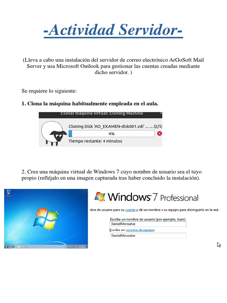 Instalación de ArGoSoft y Outlook en VM | PDF | Informática | Tecnología
