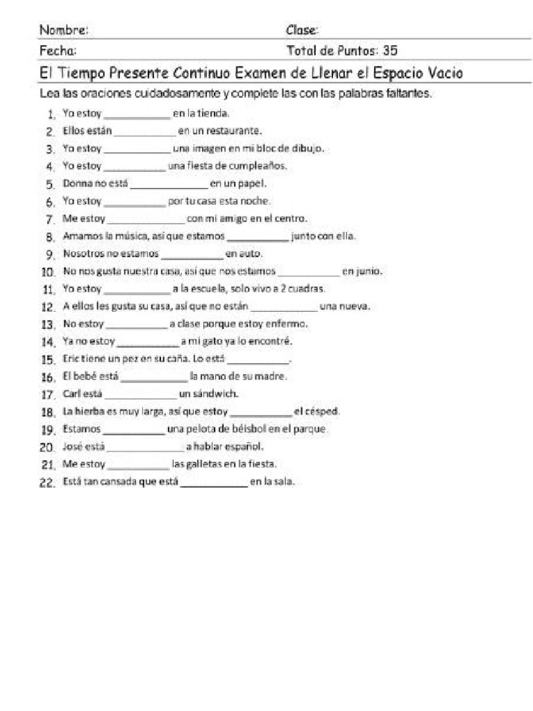 Present Progresive Tense | PDF