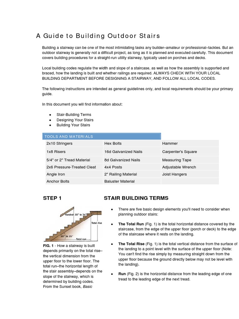 Building Outdoor Stairs | PDF