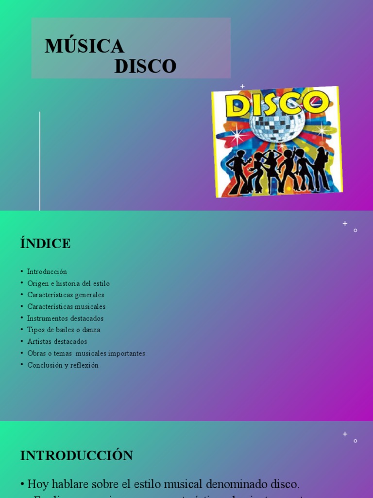 Historia y características de la música disco | PDF | Bailes | Las ...