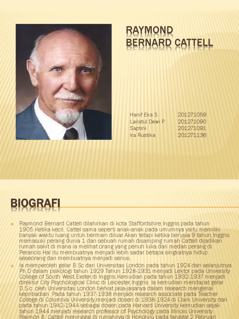 Raymond Bernard Cattell Compress | PDF | Pengembangan Diri