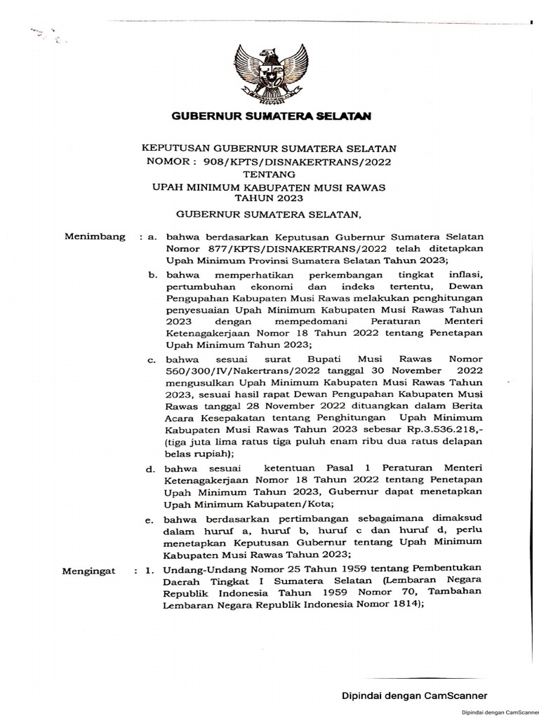 SK Umk Musi Rawas 2023 | PDF