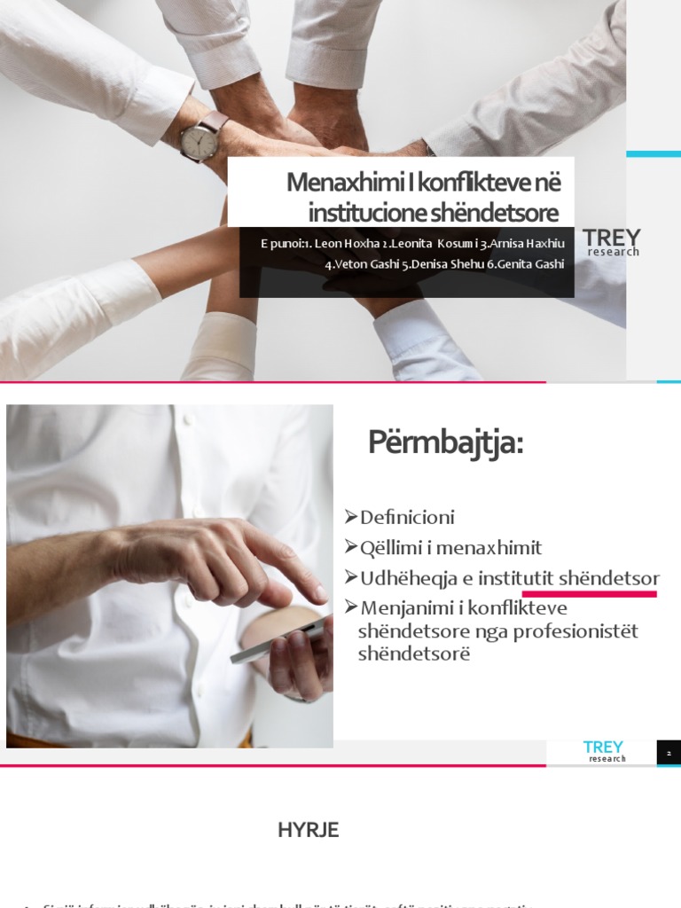 Menaxhimi I Konflikteve Ne Institucione Shendetsore. | PDF