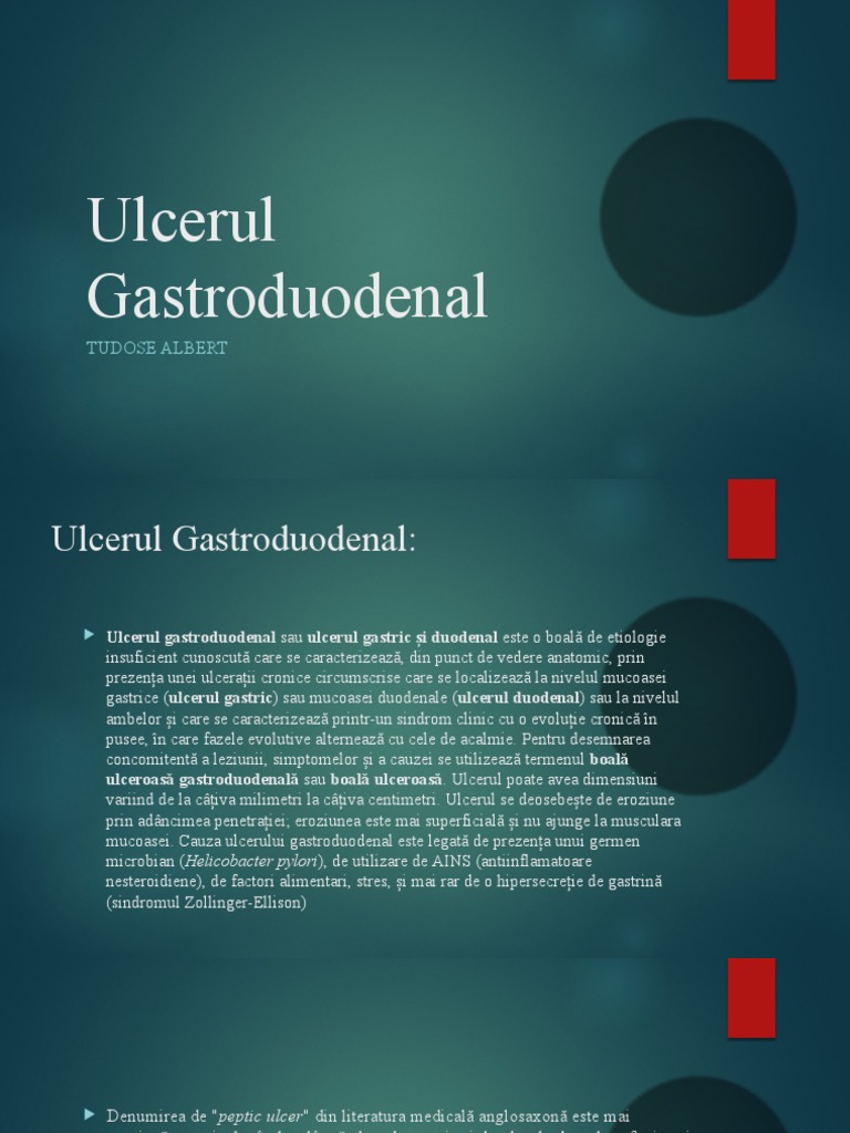 Ulcerul Gastroduodenal | PDF
