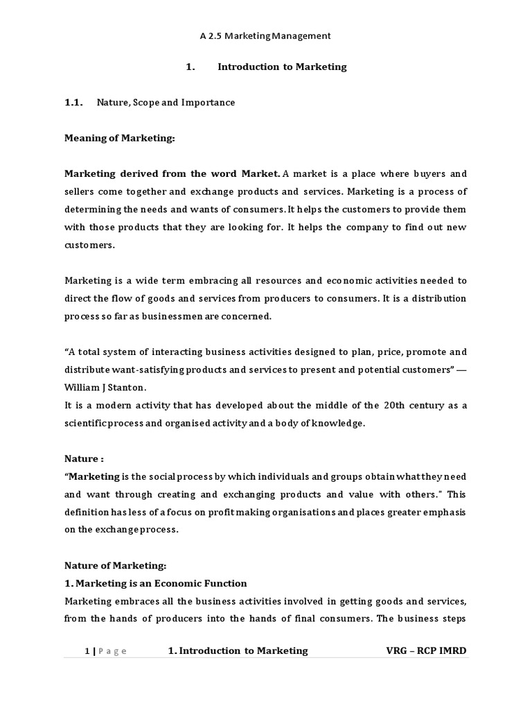 A2.5 MM Chapter 1 - VRG | PDF | Marketing | Sales