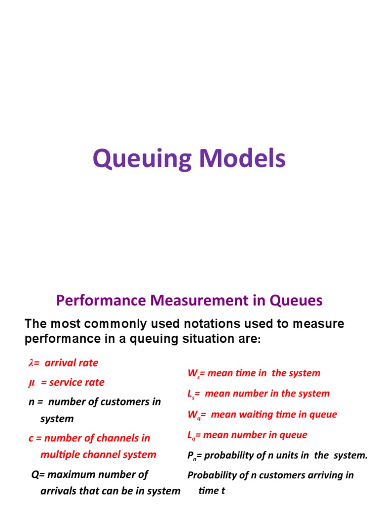 Queuing Models | PDF | Mathematics | Mathematical And Quantitative Methods (Economics)