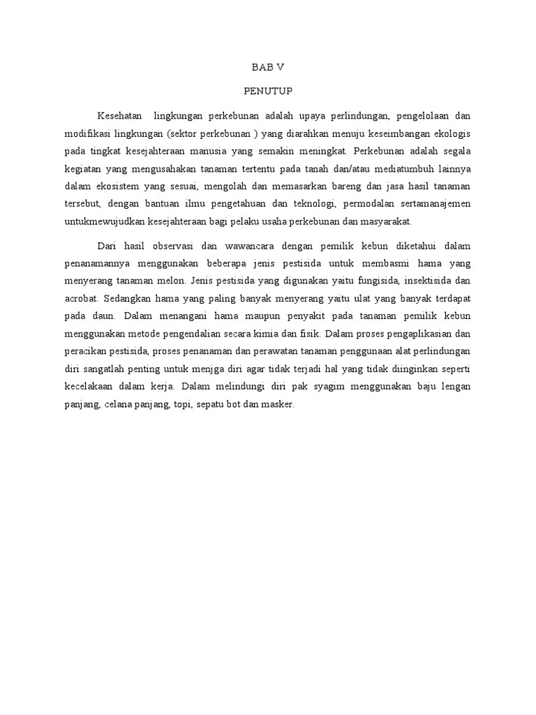 Bab V Penutup KL Bun | PDF
