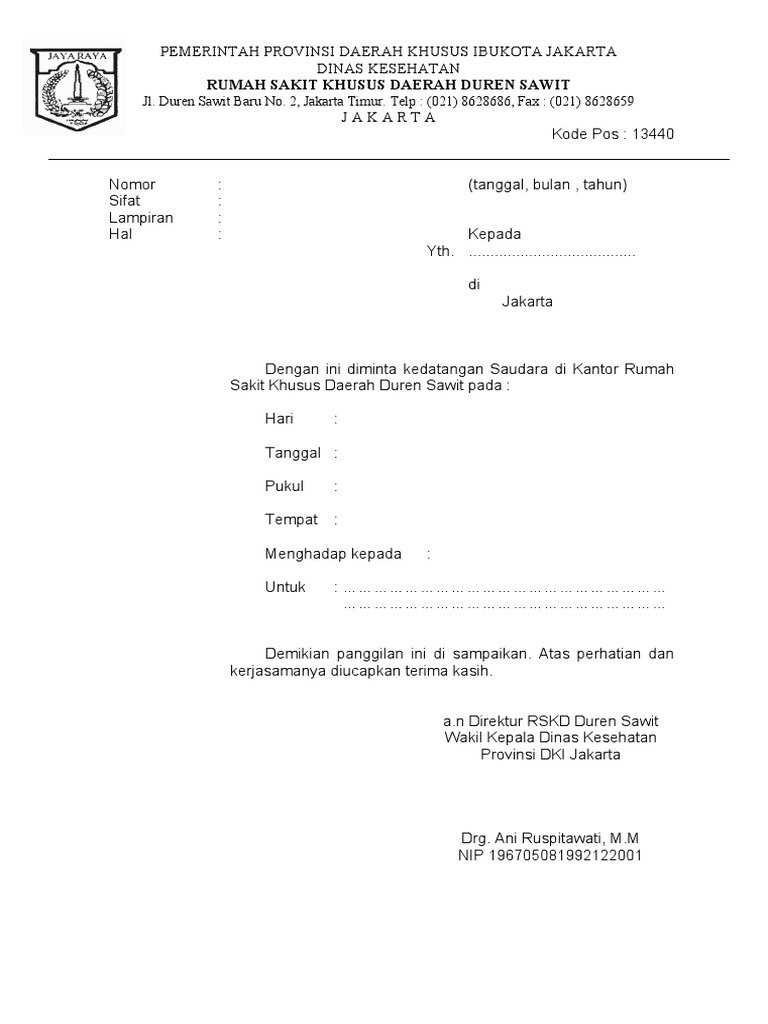 Format Surat Panggilan | PDF