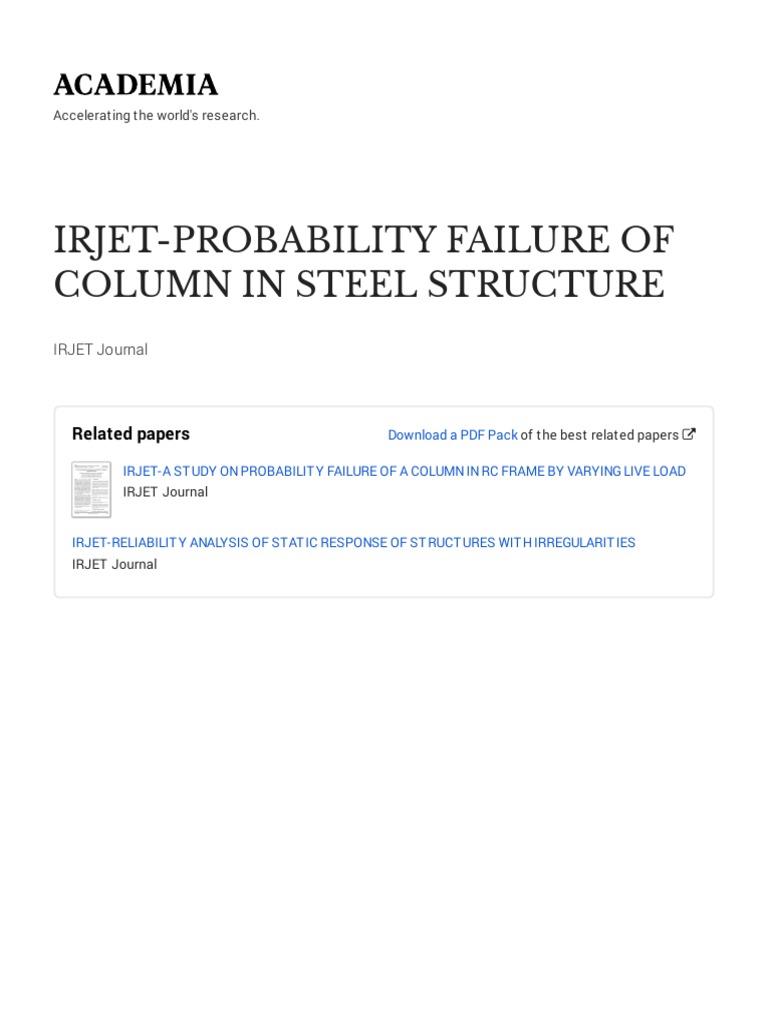Manjunath and S. Kumar.. Probability Failure of Column in Steel ...