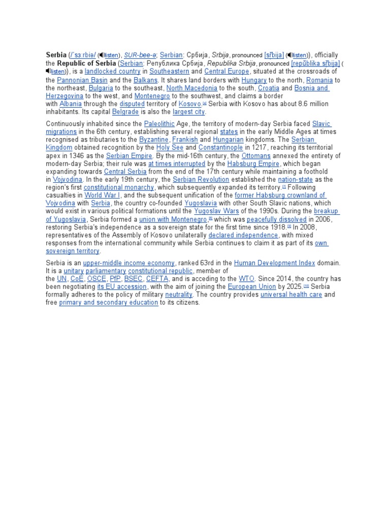 Serbia Download Free Pdf Serbia Kosovo